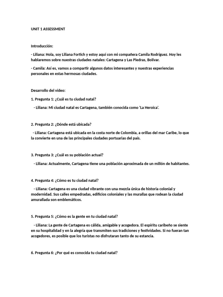 Unit 1 Assessment | PDF