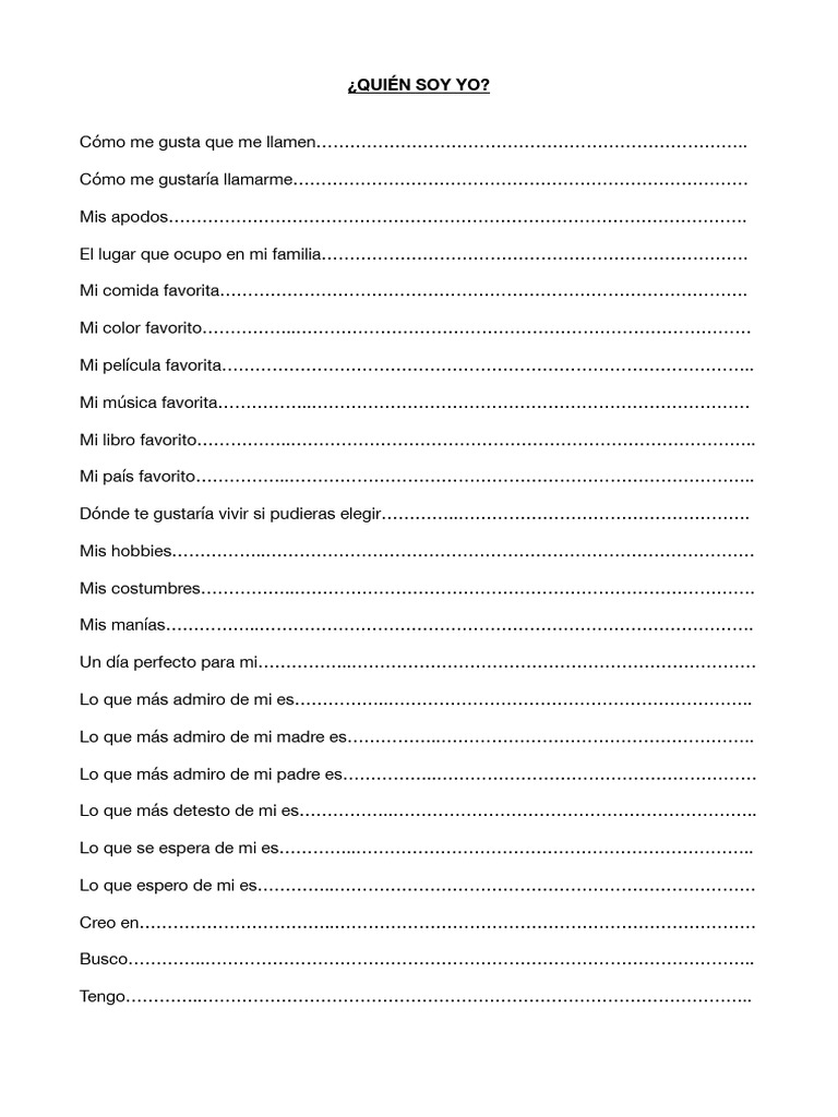 Quien Soy Yo | PDF