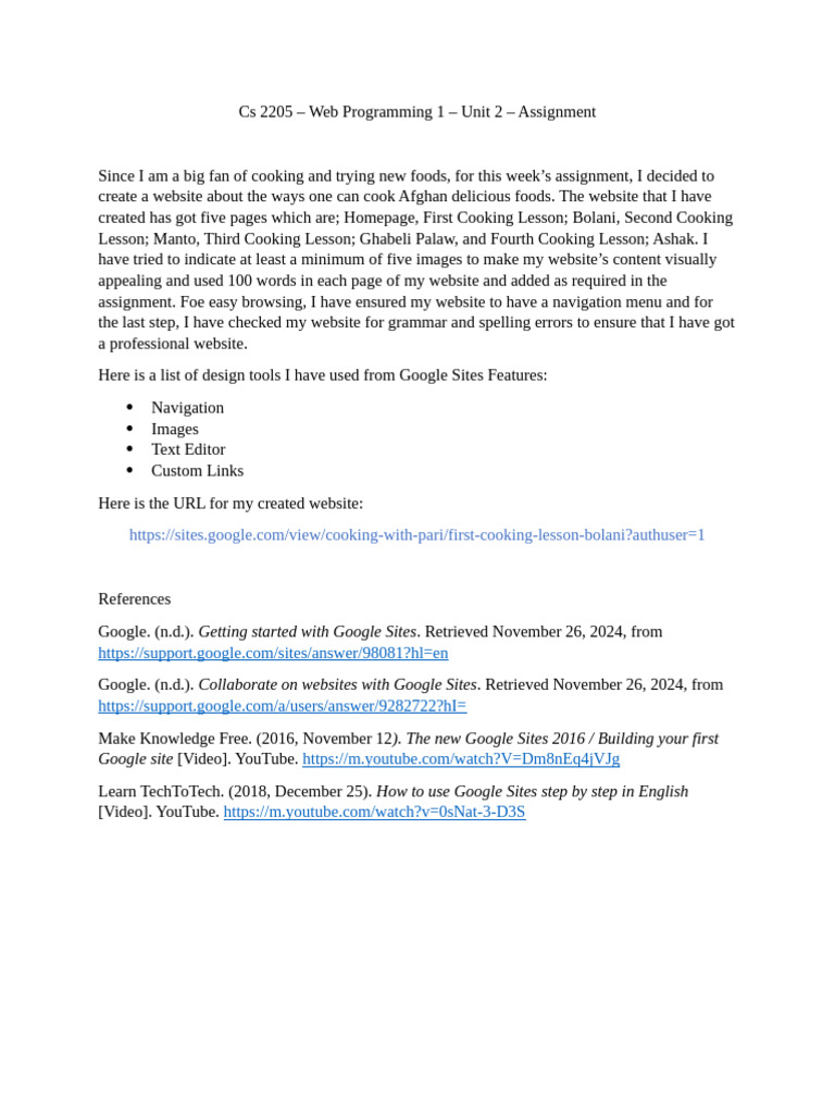 CS 2205 - Web Programming 1 - Unit 2 - Assignment | PDF