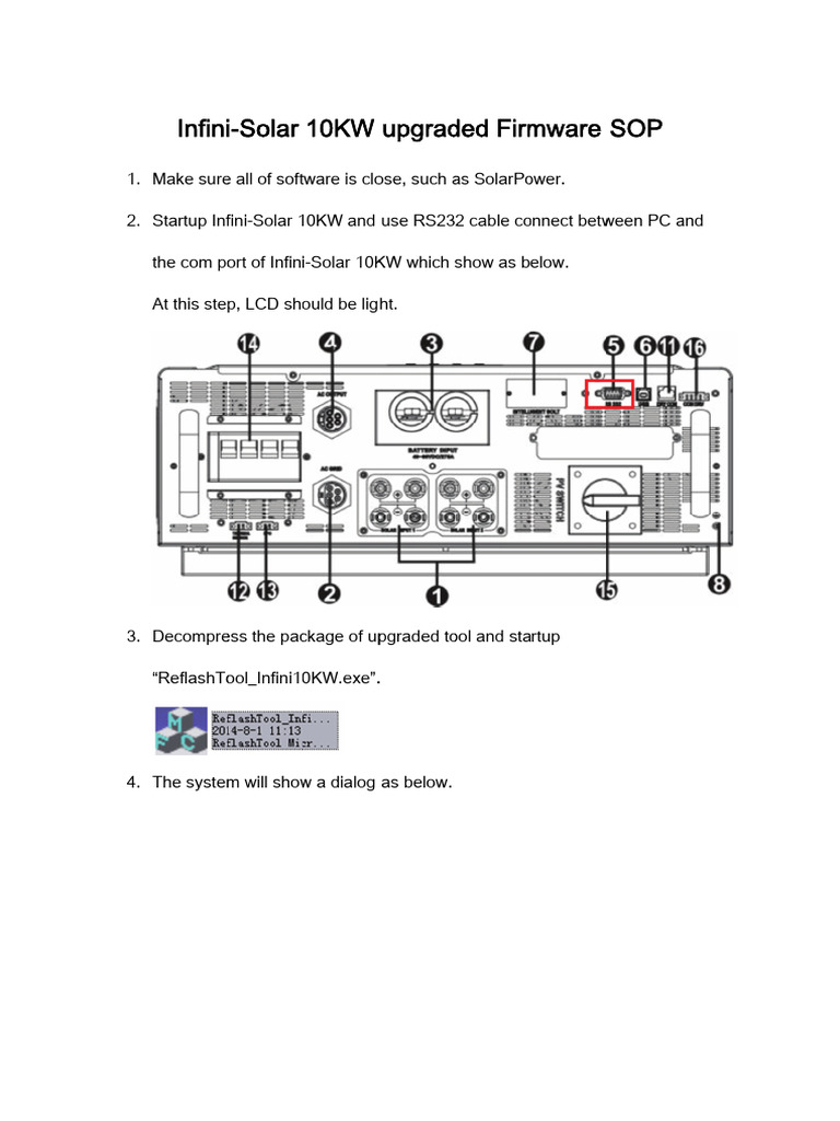 Infini-Solar10KW Upgrade FW SOP | PDF