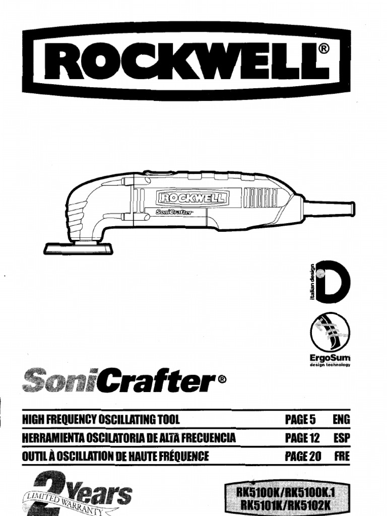 Rockwell SoniCrafter RK5100K, RK5100K.1, RK5101K, RK5102K | PDF | Nature