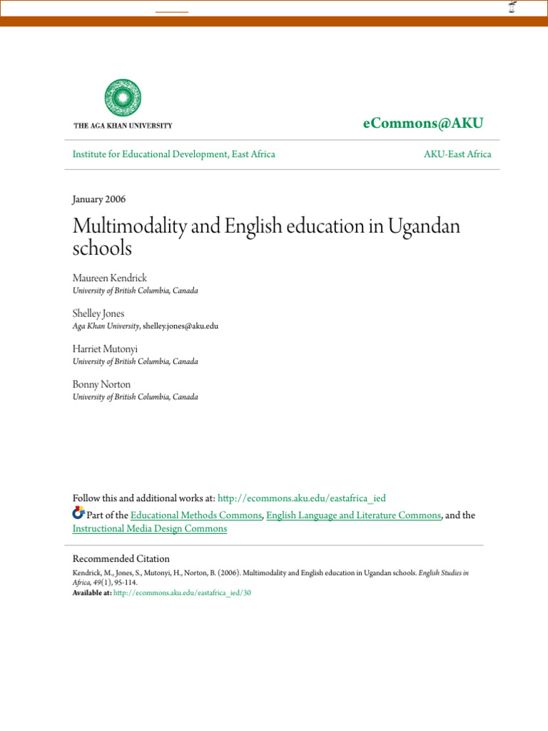 Multimodality in Ugandan Schools | PDF | Camera | Literacy