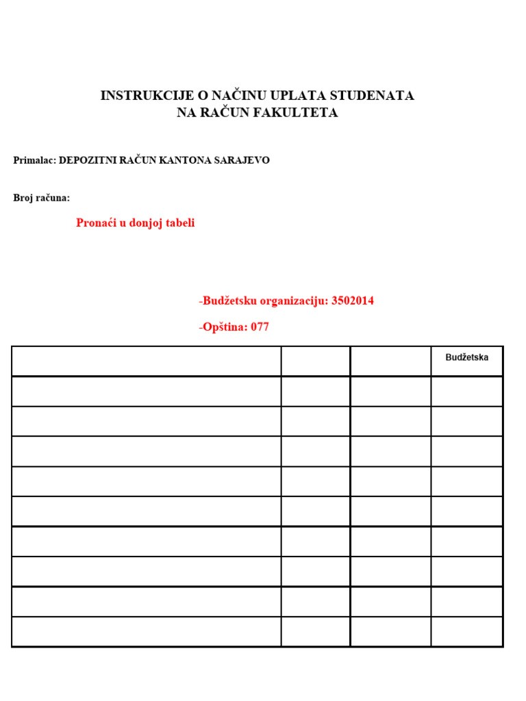 Instrukcije o Nacinu Uplate Na Racun v5 | PDF
