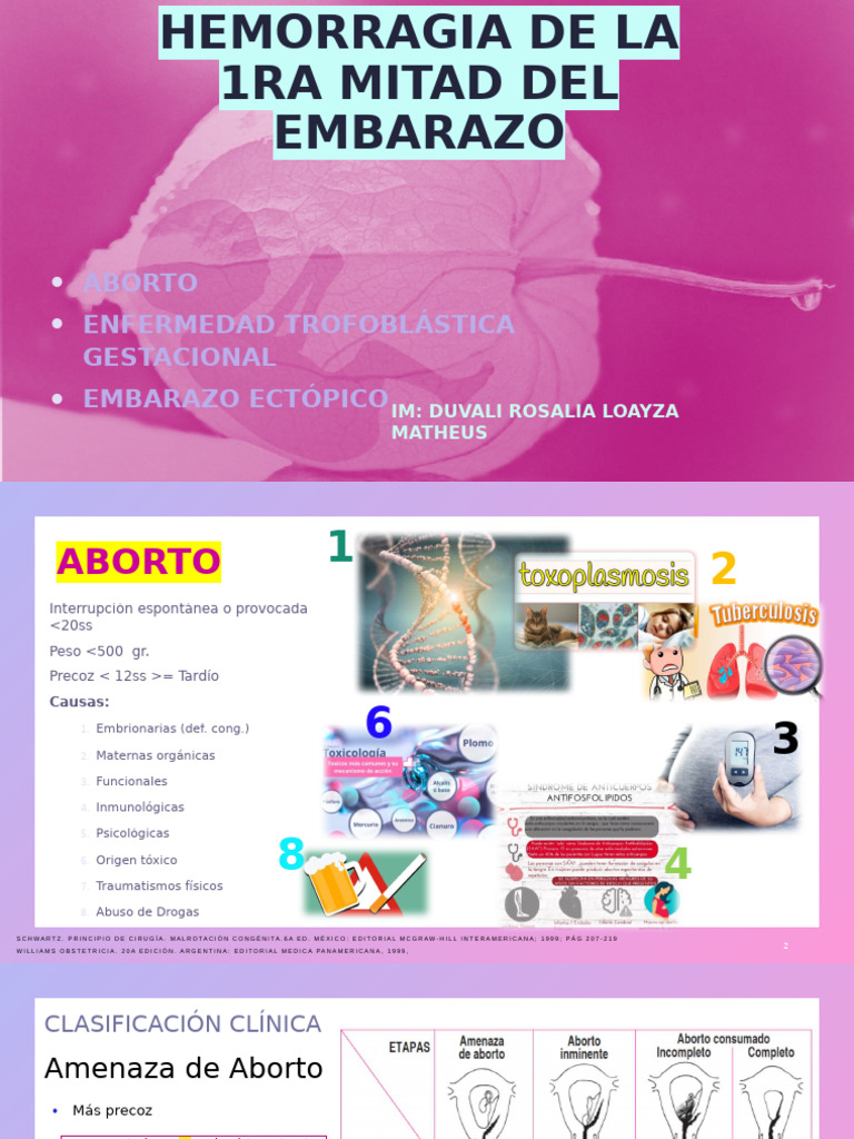 Hemorragia de La 1ra Mitad Del Embarazo | PDF | Aborto | El embarazo