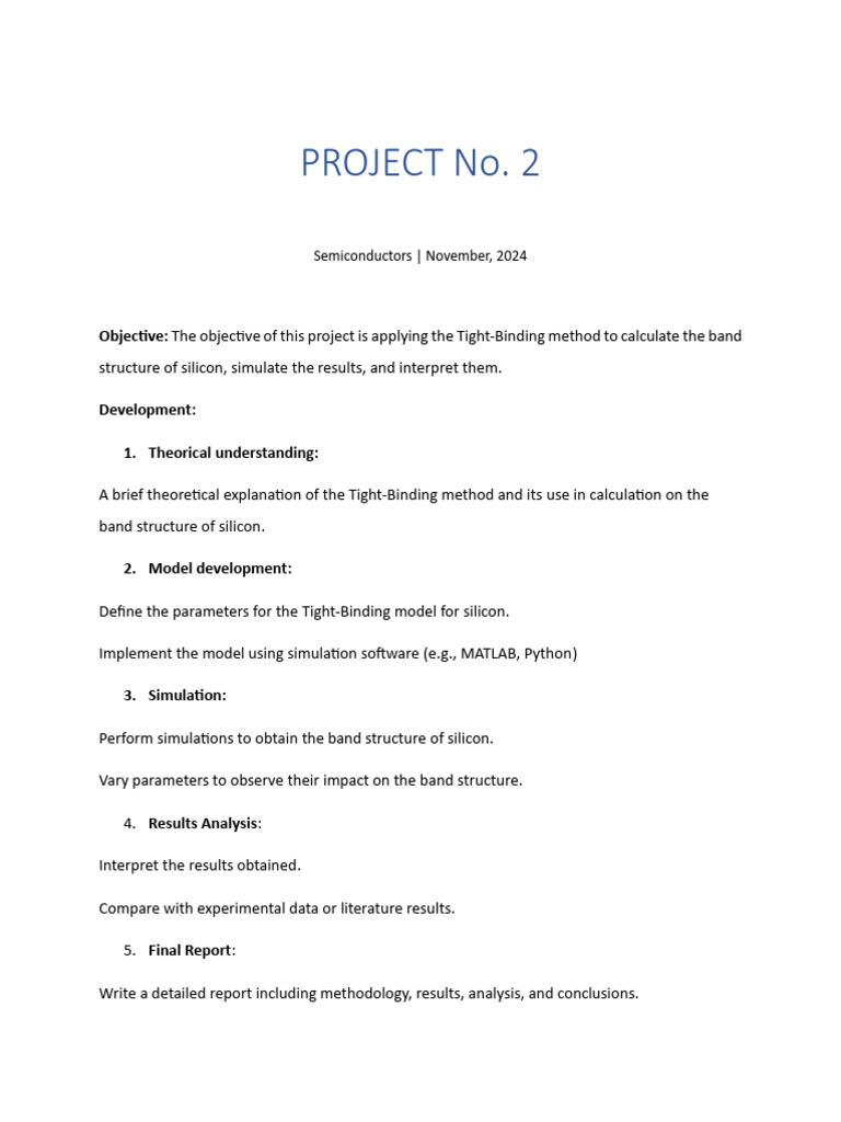 Project2 BandStructureOfSolids | PDF