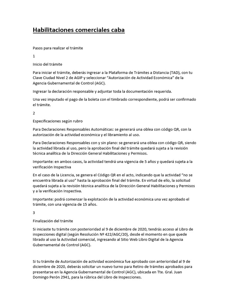 Habilitaciones Comerciales en CABA | PDF