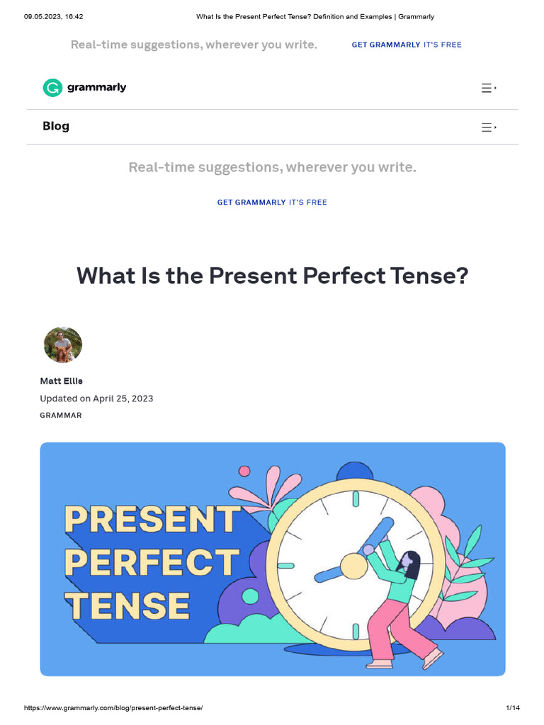 What Is The Present Perfect Tense - Definition and Examples - Grammarly ...