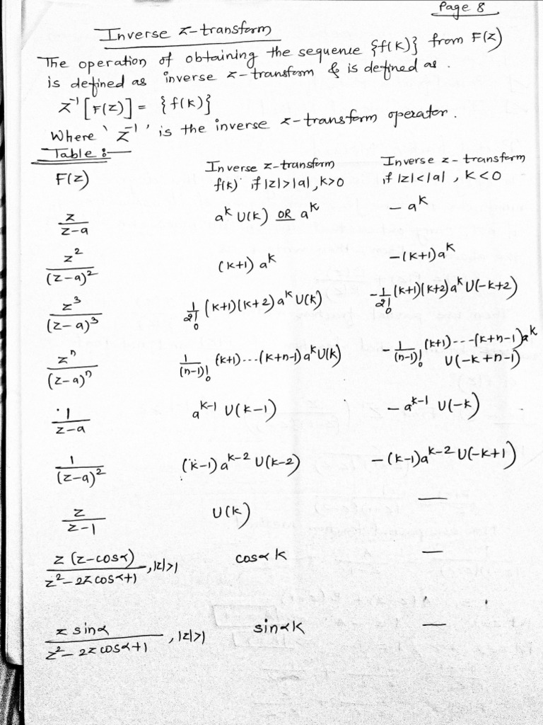 Inverse Z Transform. | PDF
