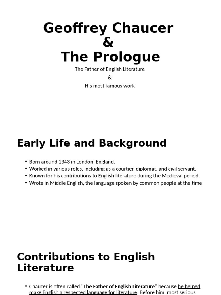 Geoffrey Chaucer | PDF | The Canterbury Tales