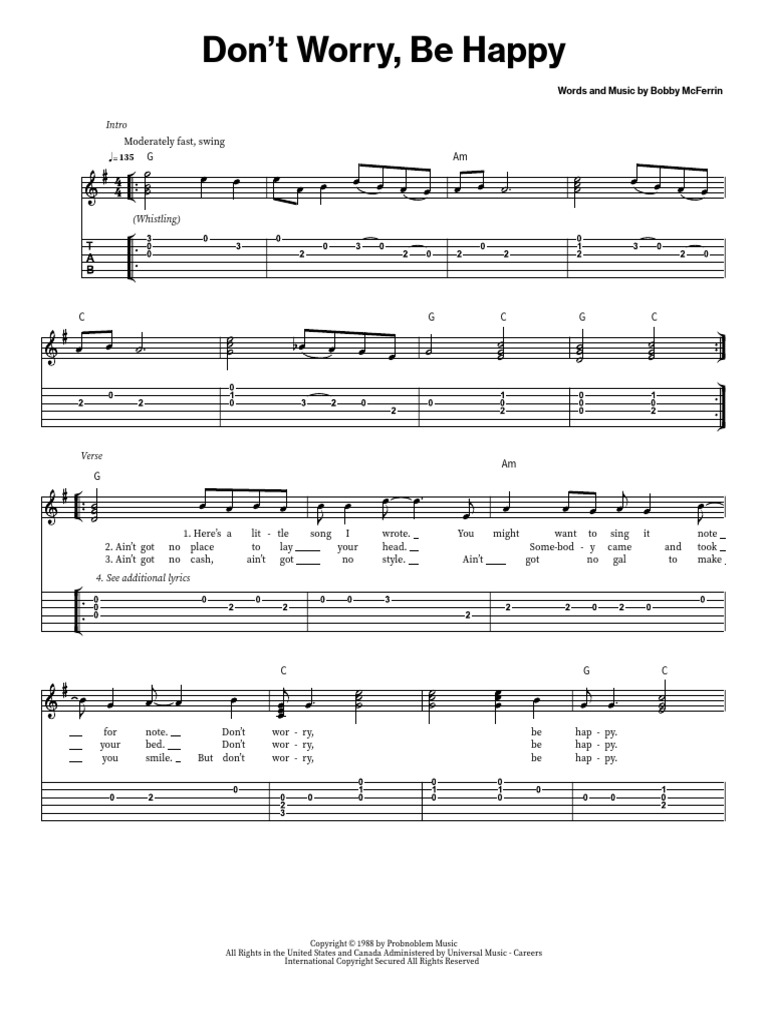 Don’t Worry, Be Happy | PDF | Songs | Singles
