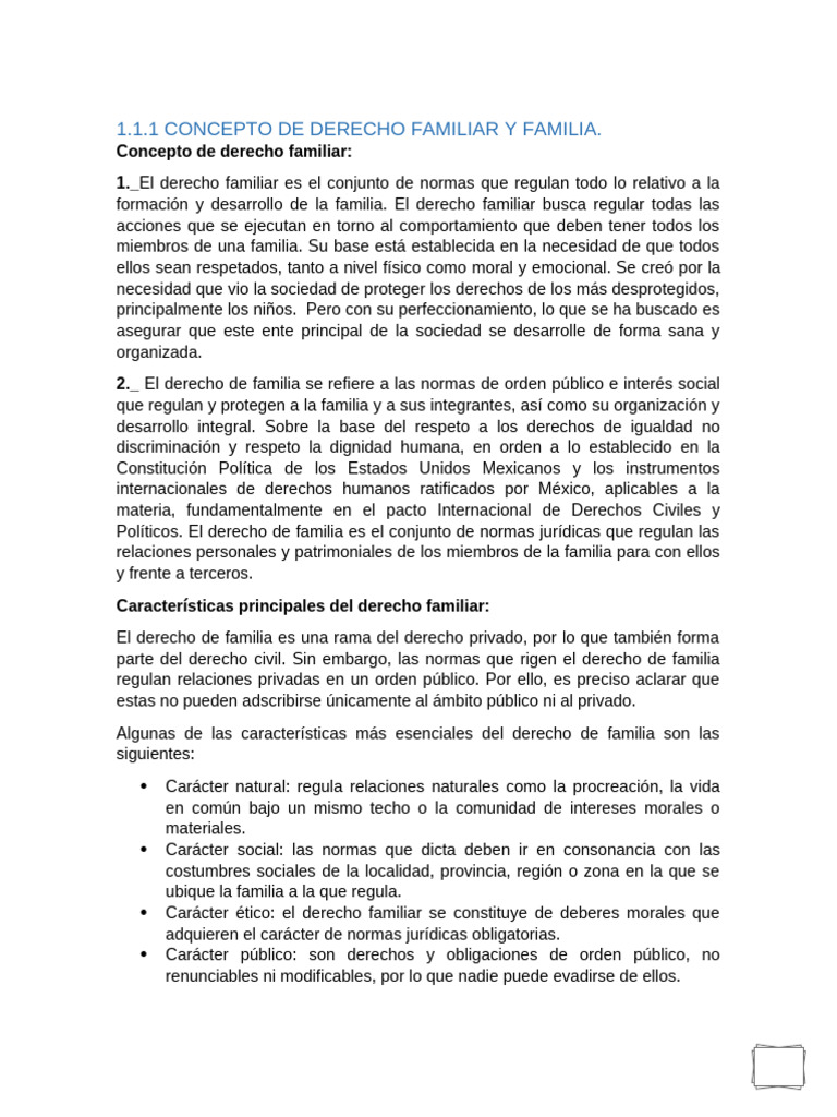 Concepto y Características del Derecho Familiar | PDF | Familia ...