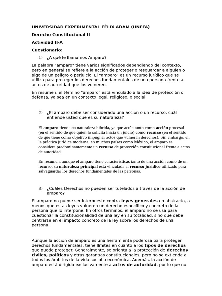 Universidad Experimental Félix Adam El Amparo | PDF | Sentencia (ley ...