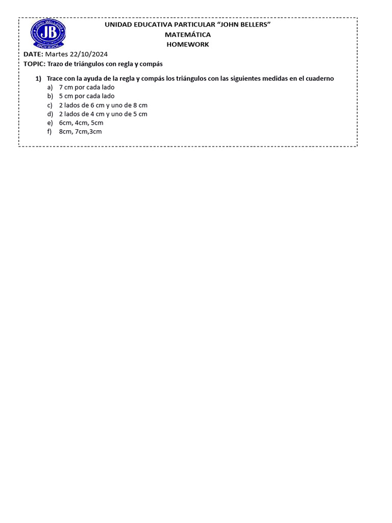 Deber Trazo Triangulo Matematica 22 10 2024 | PDF