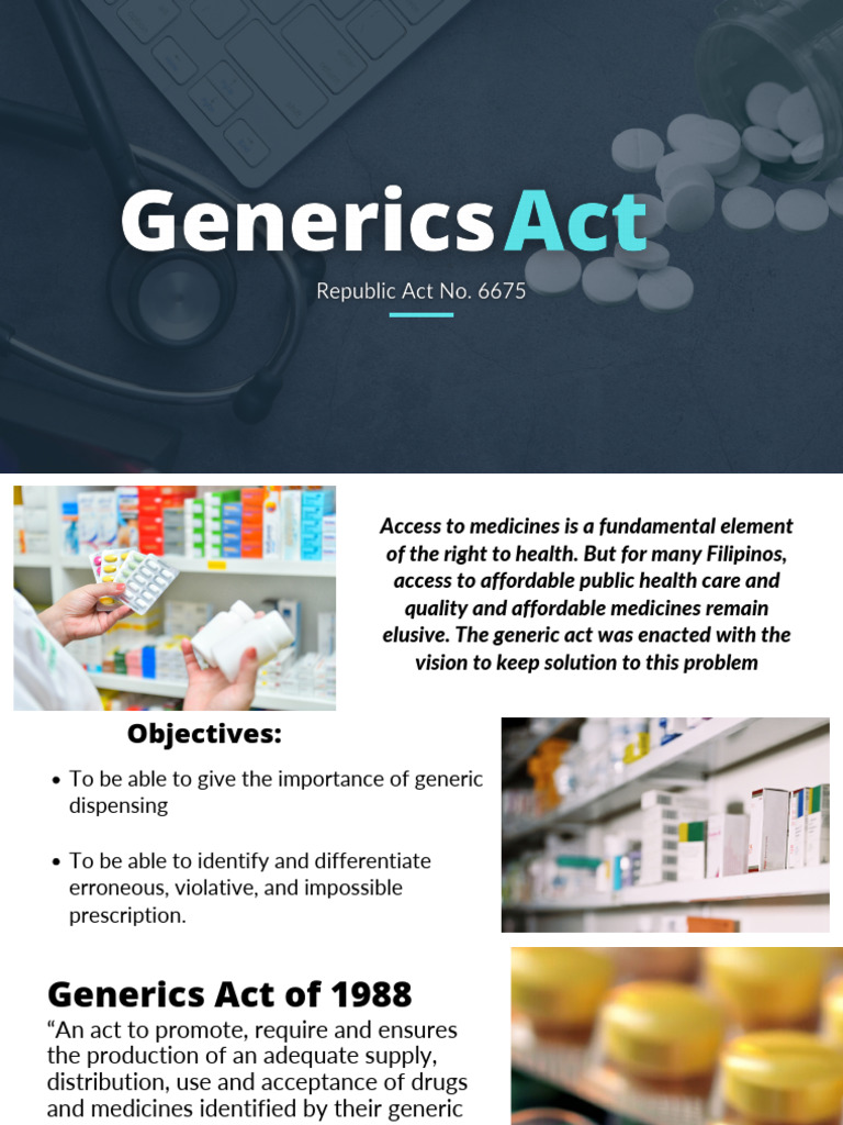 Generic Act of 1988 | PDF | Generic Drug | Medical Prescription