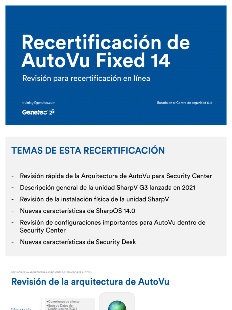 Security Center AutoVu Fixed 5.11 Recertification | PDF