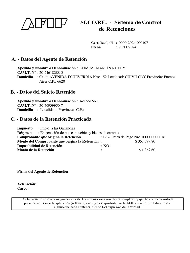 Acceco SRL 11-2024 | PDF