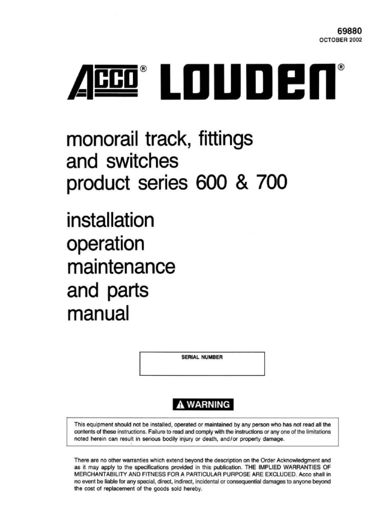 LOUDEN-Series-600-and-700-Monorail-Track ENG | PDF | Transformer ...