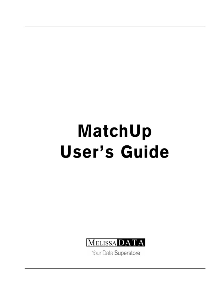 MatchUp Manual | PDF | Databases | United States Postal Service