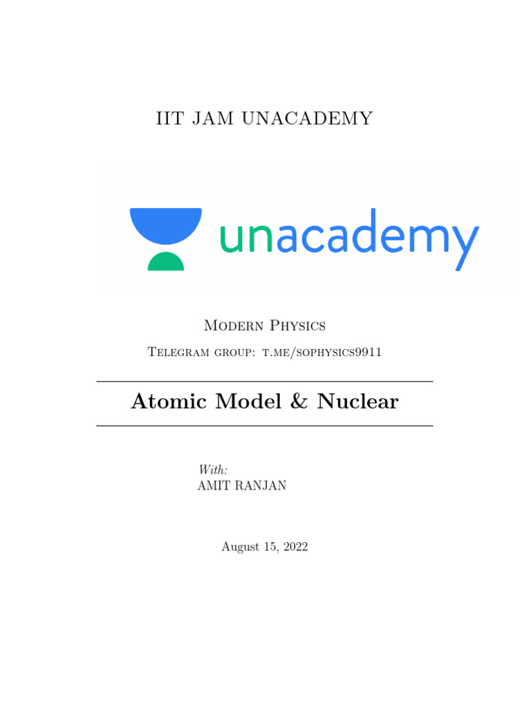 Atomic and Nucleus 5 1714326212876 | PDF | Atomic Nucleus | Electron