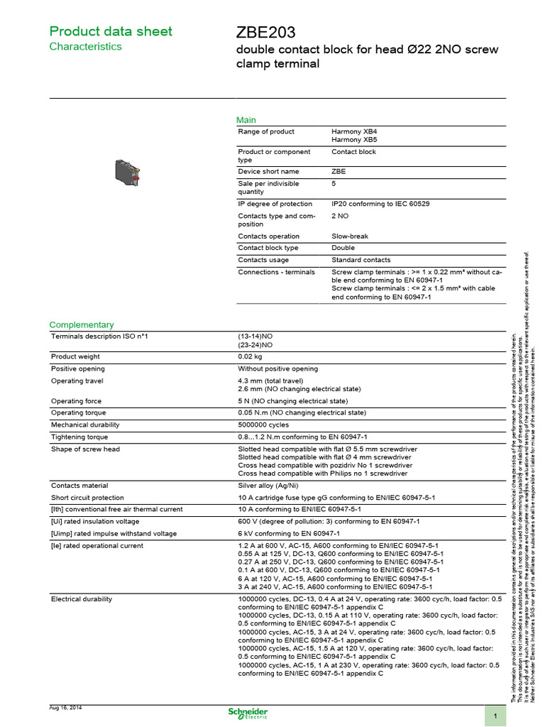 Harmony XB4 RETURN Harmony XB5 ZBE203 | PDF | Computing