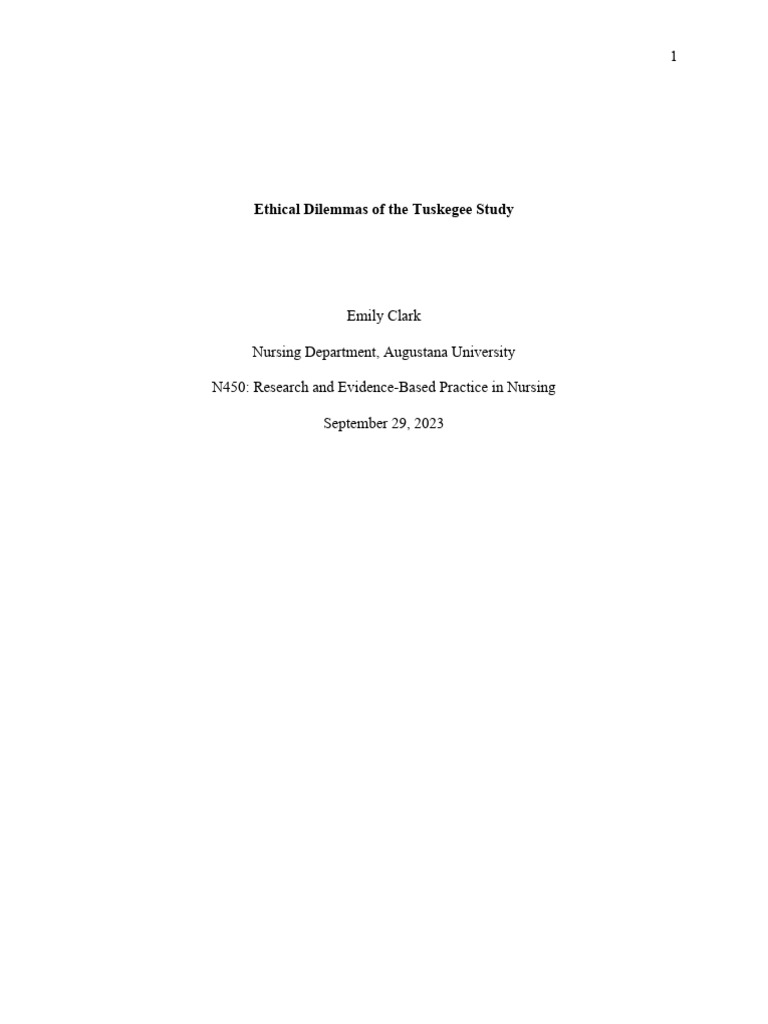 Ethical Dilemmas of The Tuskegee Study | PDF | Nursing | Health Sciences