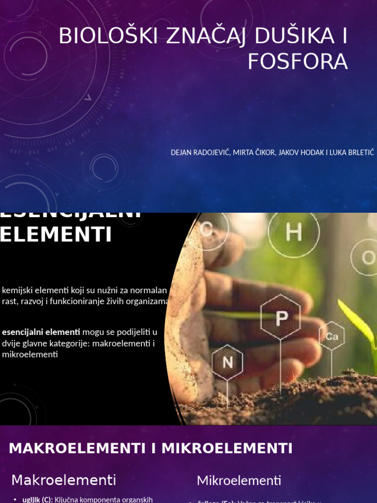 Biološki Značaj Dušika I Fosfora | PDF