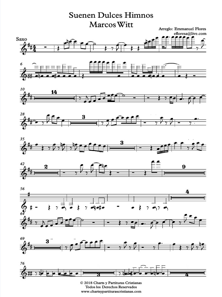 PDF Suenen Dulces Himnos Marcos Witt Partitura Saxo DL | PDF