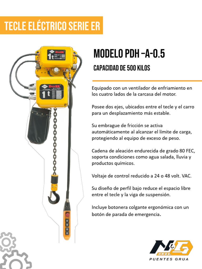 Tecle Dersk 500 Kilos | PDF | Embrague | Vehículo de motor