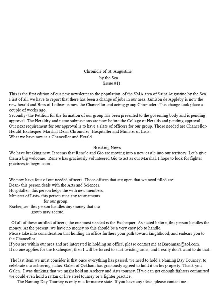 Chronical of St. Augustine | PDF | Feudalism | Middle Ages
