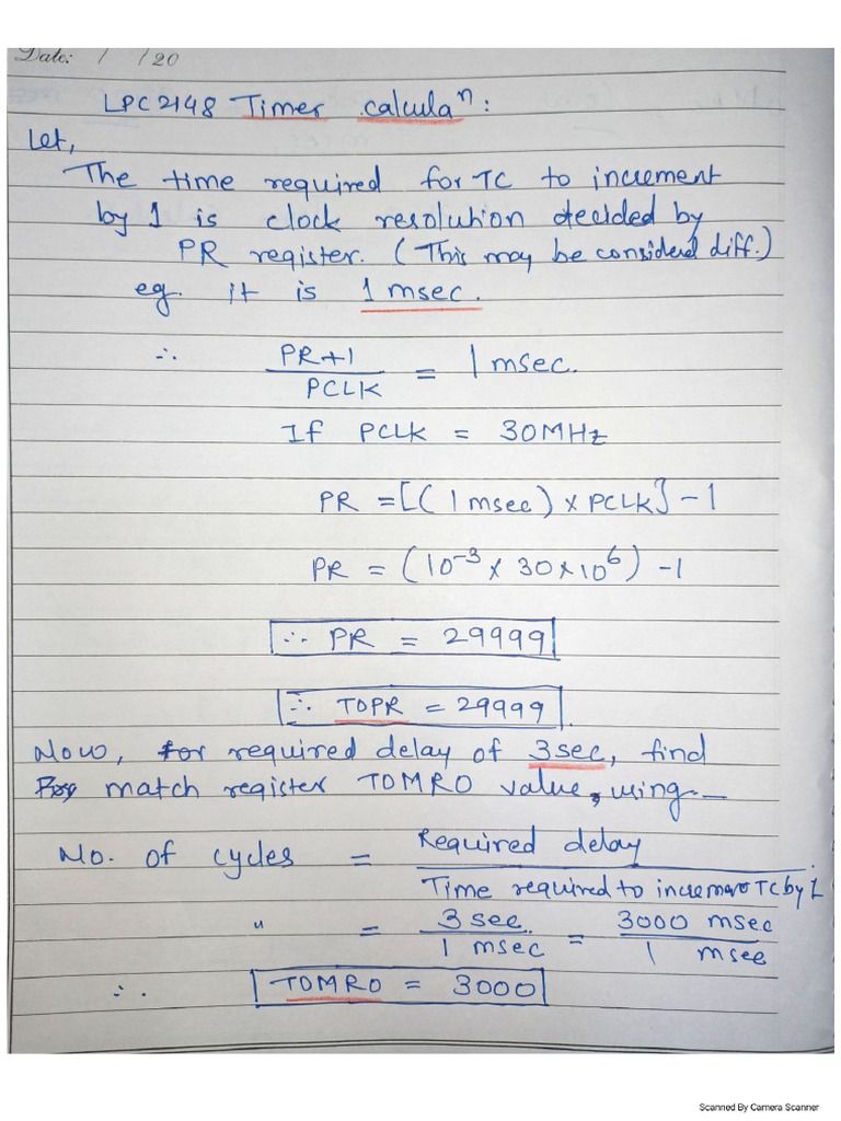 LPC2148 Timer Calc | PDF