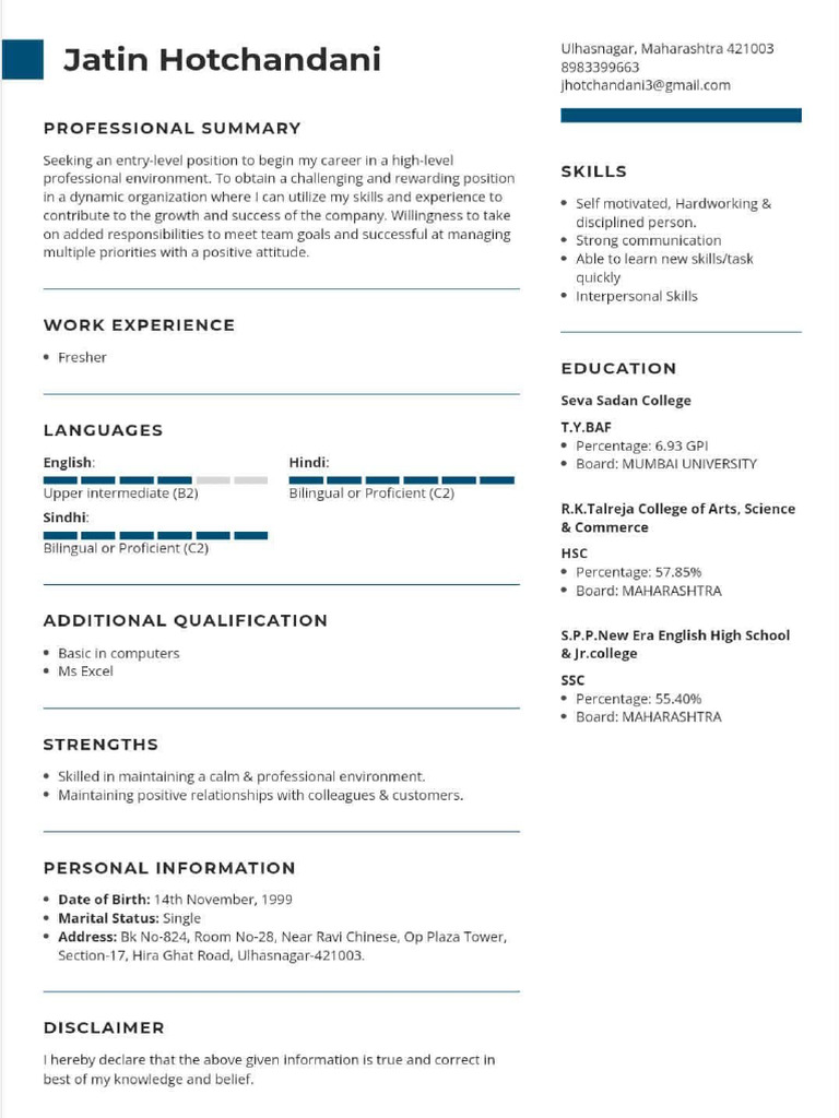 Jatin CV | PDF