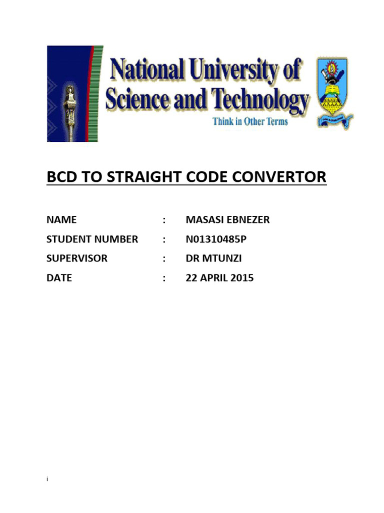 BCD to Binary Code Converter Design | PDF | Binary Coded Decimal ...
