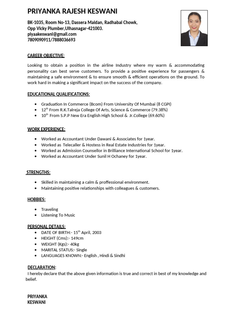 Priyanka Keswani (CV) | PDF