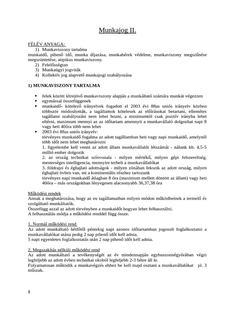 Munkajog II. | PDF