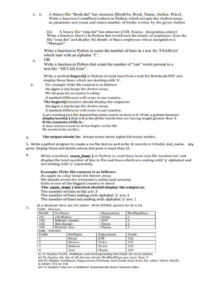 Practise Sheet - Rev 2 | PDF