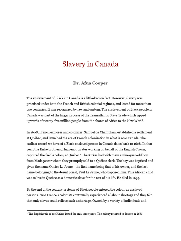 Slavery in Canada | PDF | Slavery | Abolitionism