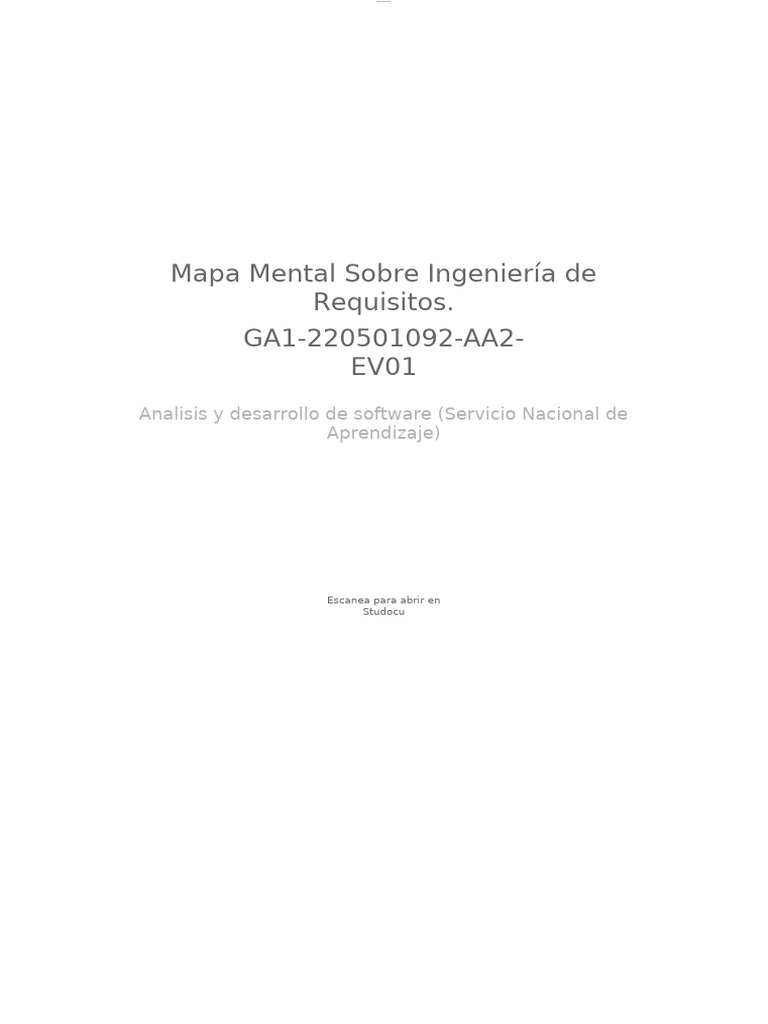Mapa Mental Sobre Ingenieria de Requisitos Ga1 220501092 Aa2 Ev01 | PDF | Ingeniería de software ...