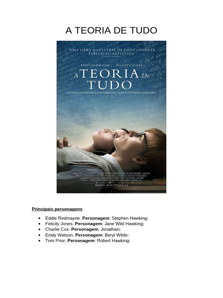 A TEORIA DE TUDO - Resumo Do Filme | PDF