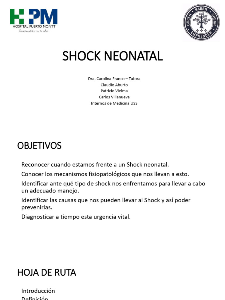 Shock Neonatal | PDF | Choque (circulatorio) | Especialidades Medicas