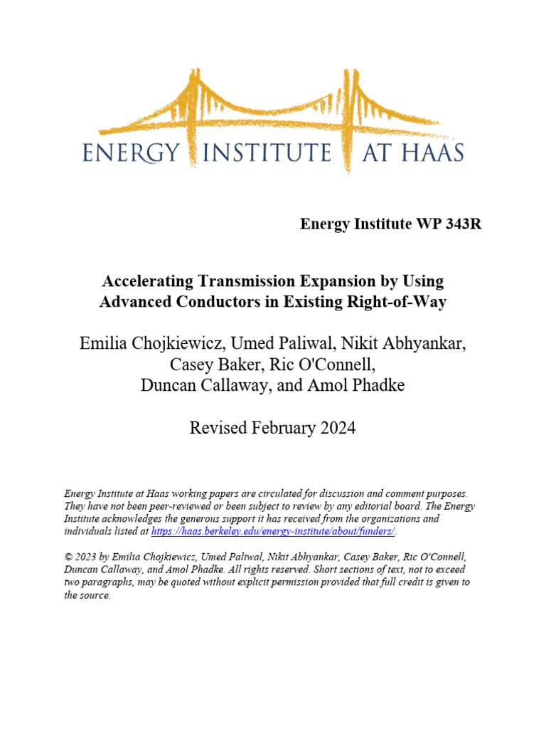 Advanced Conductors for Transmission Expansion | PDF | Electric Power ...