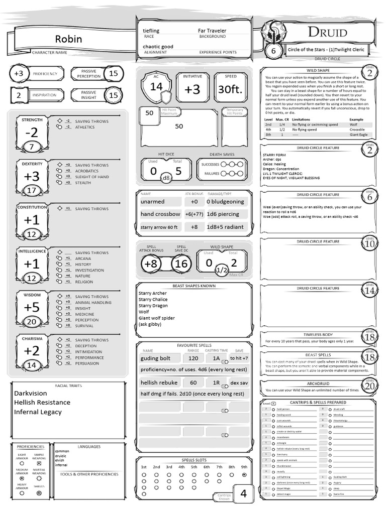 Robins Character Sheet Finn lvl7 FIXED | PDF | D20 System | Gary Gygax ...