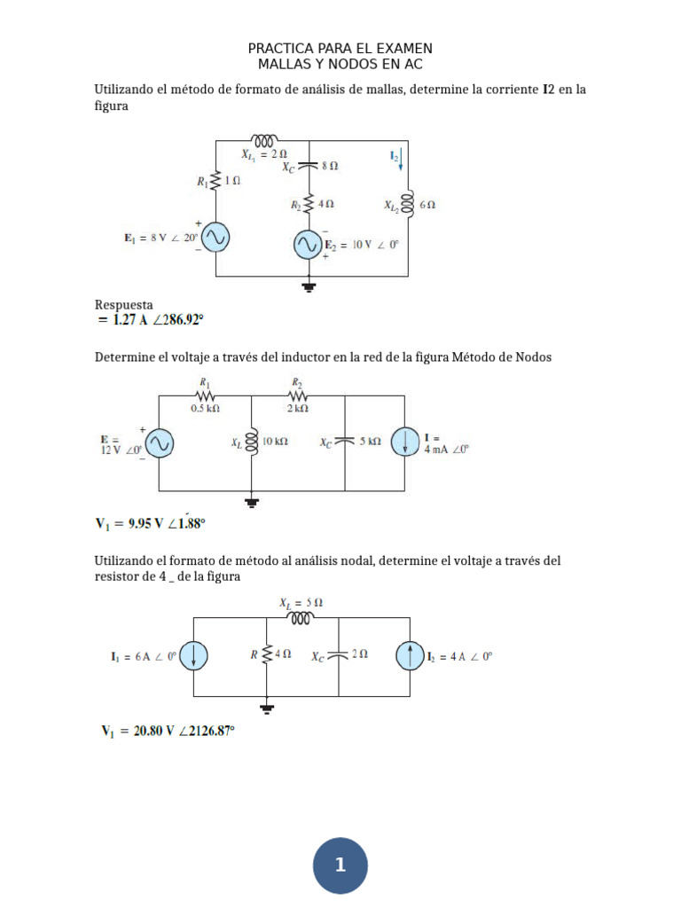 Practica de Problemas Mallas y Nodos en Ac | PDF