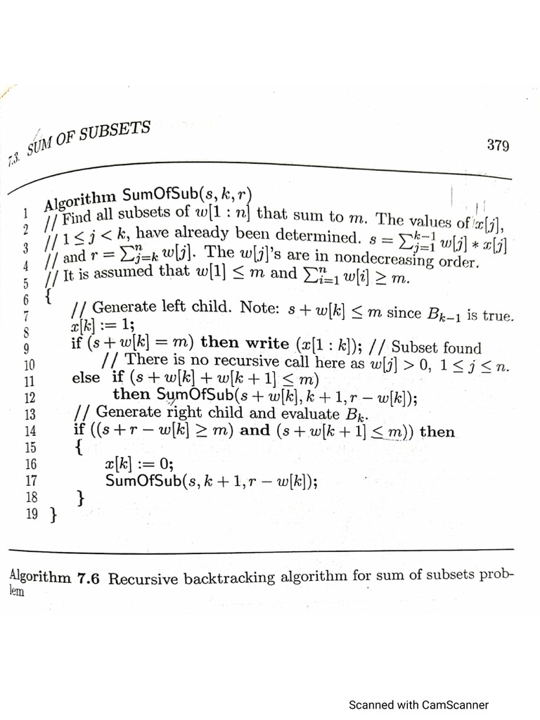 Sum of Subset Problem | PDF