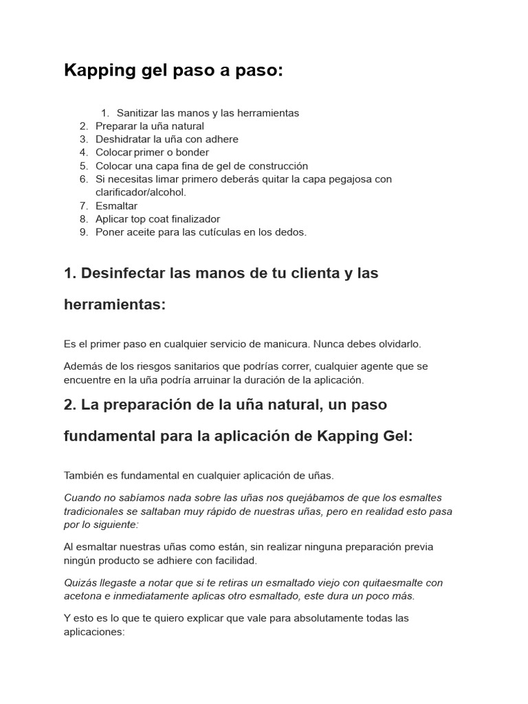 Kapping Gel Paso A Paso | PDF | Clavo (anatomía) | Mano