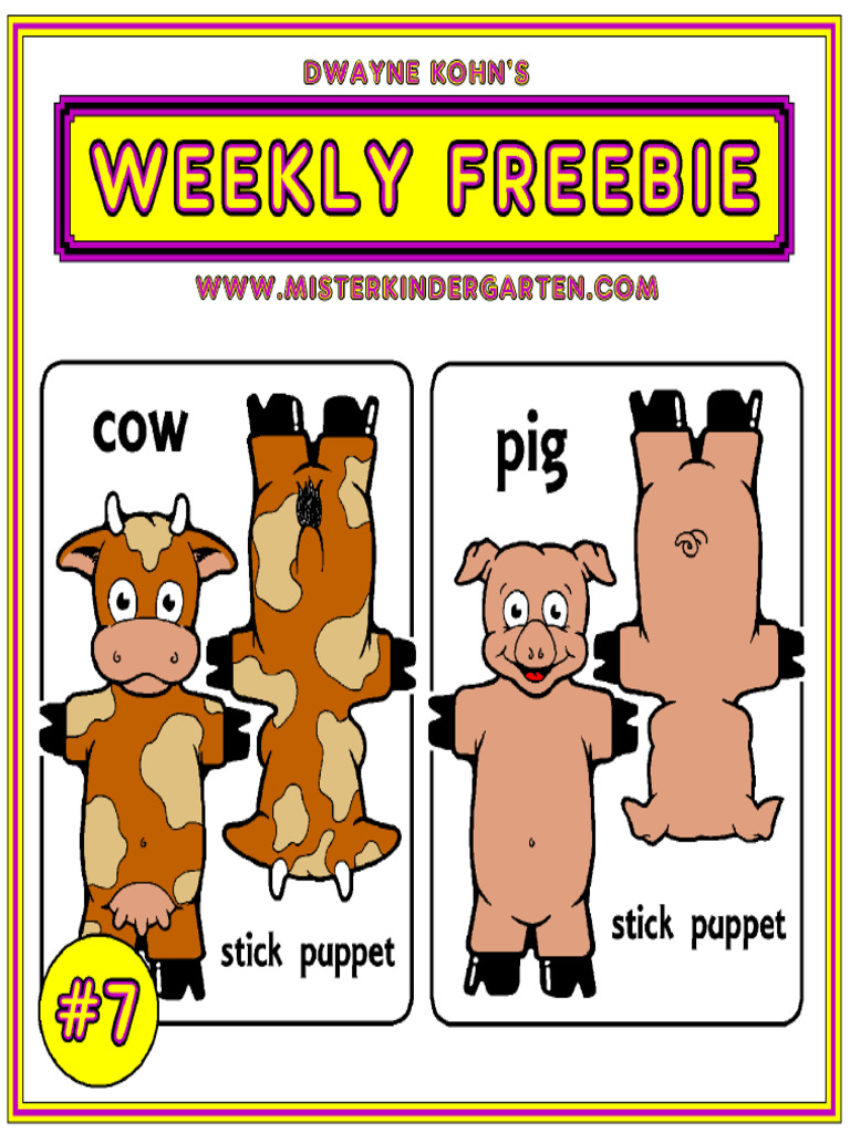 Weeklyfreebie7farmanimalstickpuppets 1 | PDF