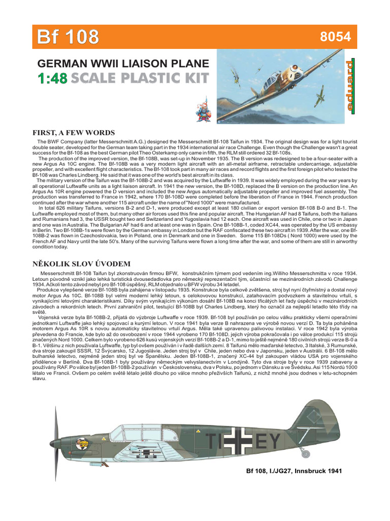 Eduard Bf-108-100983-64-Instructions | PDF