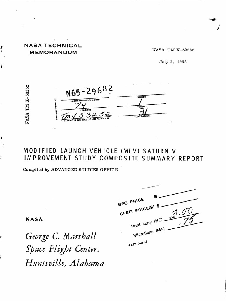 Saturn MLV | PDF | Saturn V | Marshall Space Flight Center
