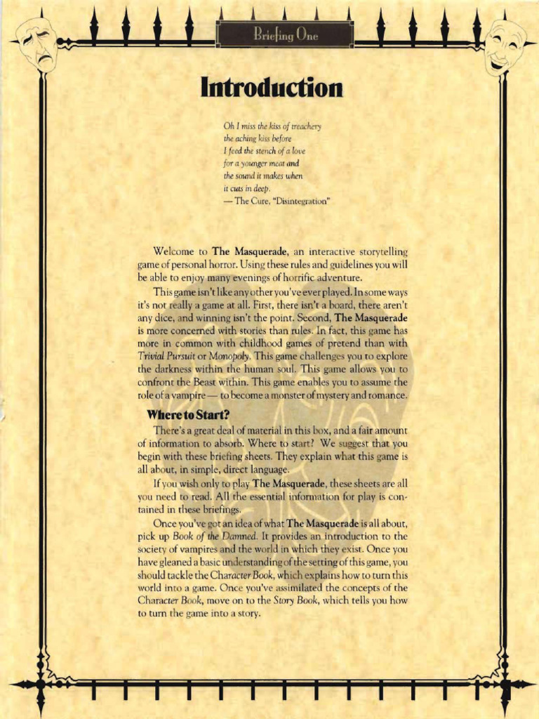 oWoD Masquerade Briefinganderrata | PDF