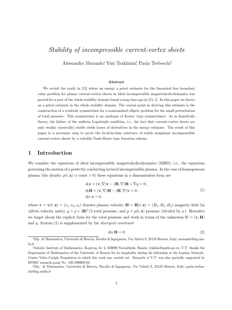 Alessandro Morando, Yuri Trakhinin and Paola Trebeschi - Stability of ...