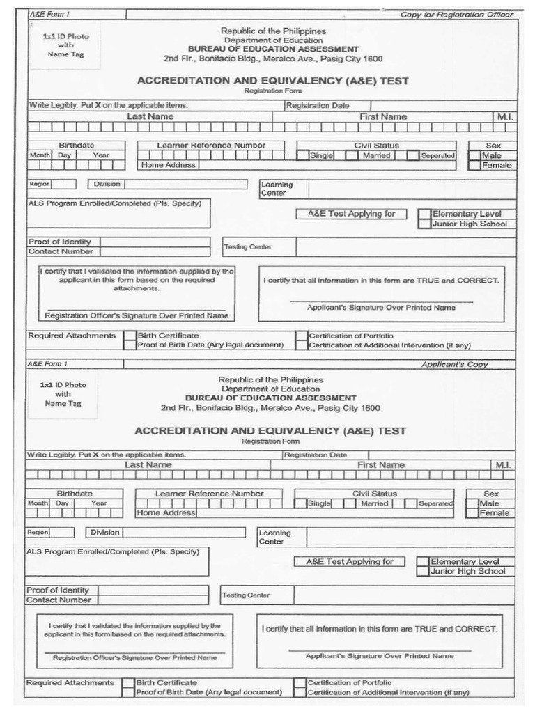 A & e Form | PDF